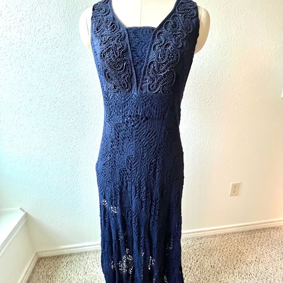 Reba | Dresses | Reba Midnight Blue Lace Maxi Dress | Poshmark